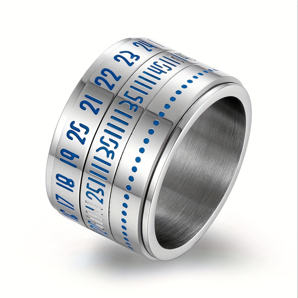 Rotatable Blue Luminous Ring in one Pattern Hand Jewelry - Temu United ...