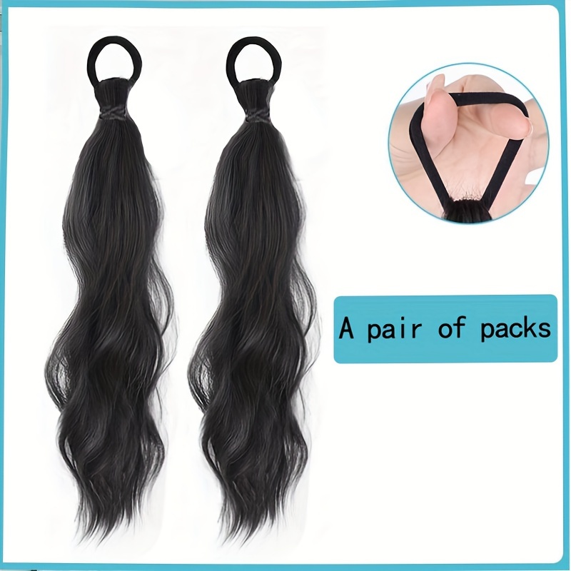 Ponytail Elastic Hair Ties Long Curly Wavy Ponytail - Temu United Kingdom
