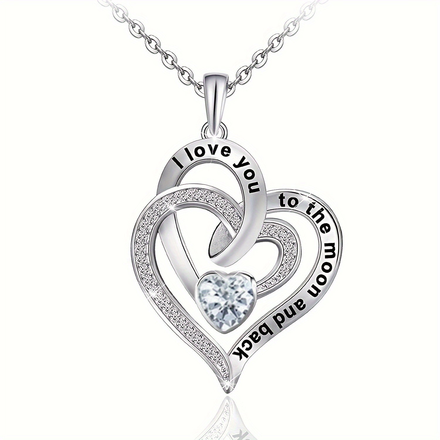 Heart Connect Necklace Birthstone Heart Jewelry Love Moon - Temu United ...