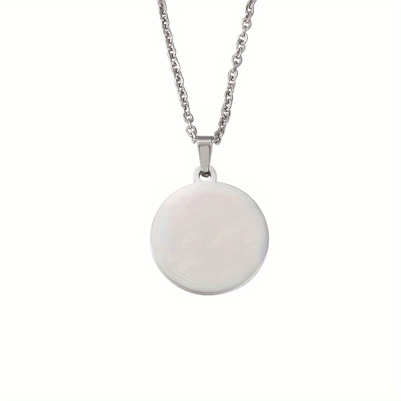 Customized Personalized Necklace Mirror Stainless Steel - Temu United ...