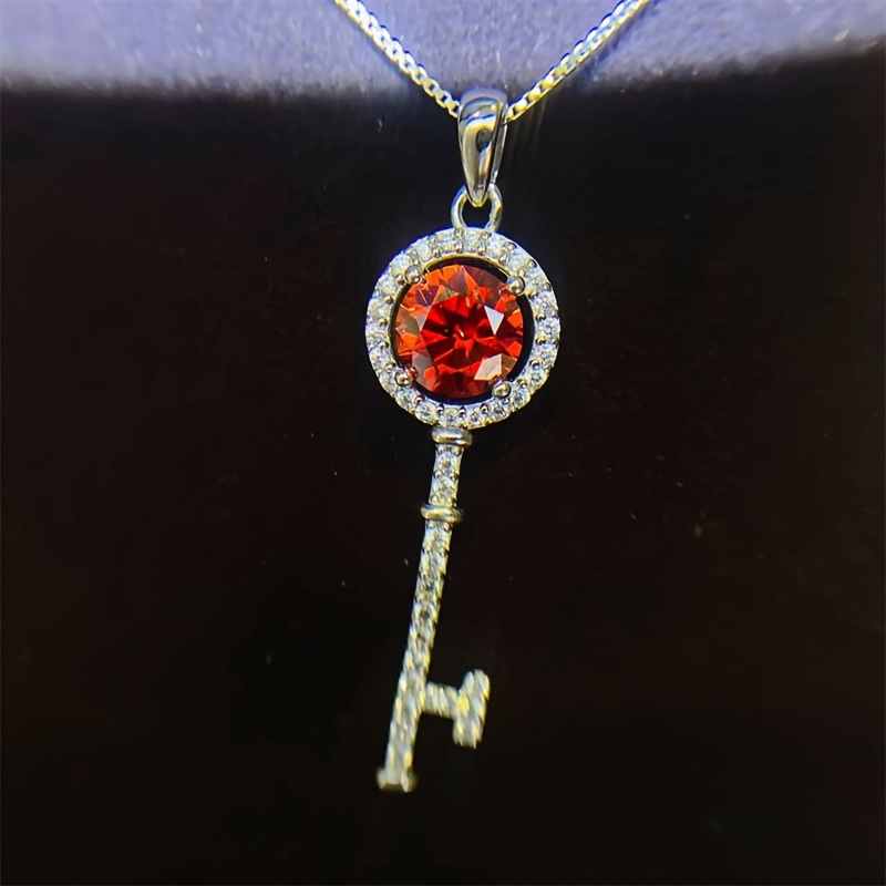 Red Round Brilliant Cut Moissanite Key like 925 Sterling - Temu United ...