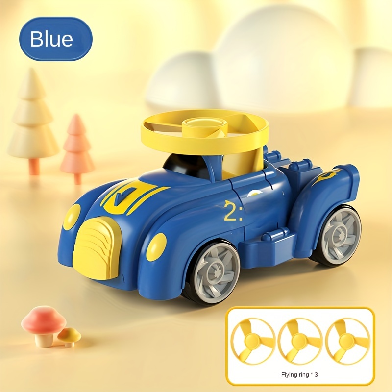 Flying Disc Toy Car Pull back Collision Ejection Bamboo - Temu Australia