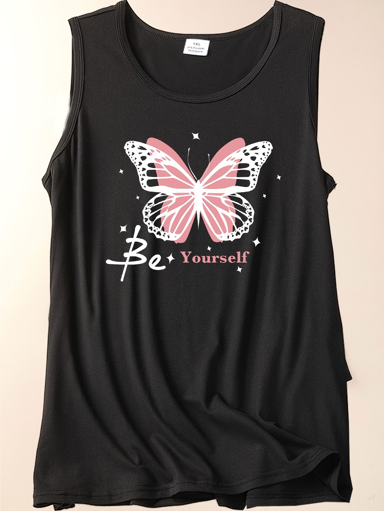 Casual Tank Top Plus Size Women s Plus Slogan Butterfly - Temu Australia