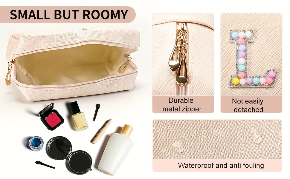 Initials Letter A Z Monogram Waterproof Travel Cosmetic Bag - Temu Canada