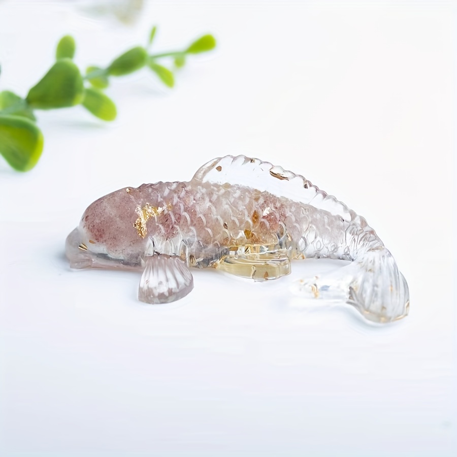 Crystal Money Fish Cnatural Crystal Gravel Glue Fish shaped - Temu ...