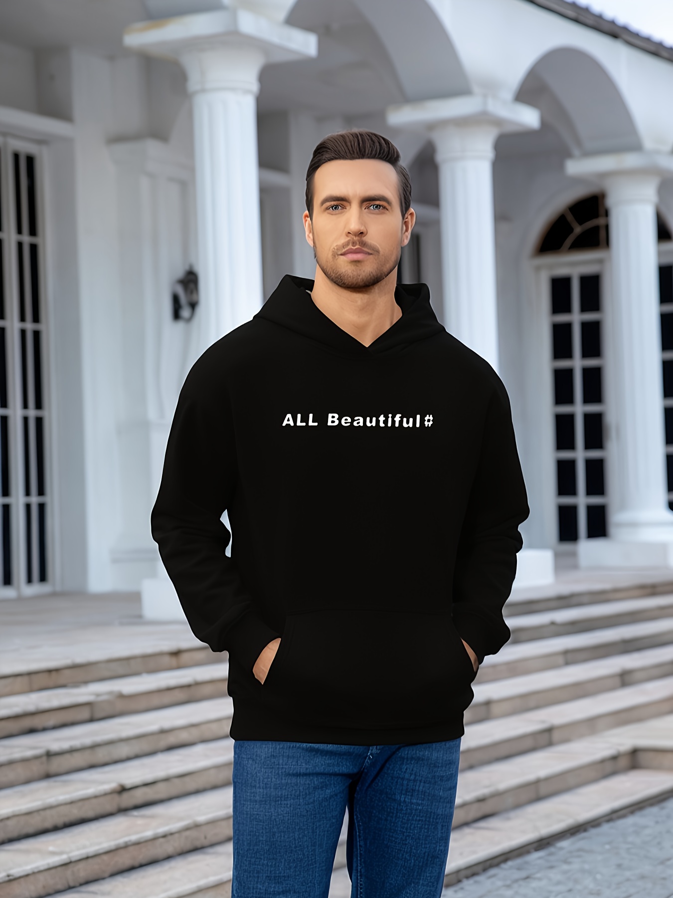 Beautiful Print Hoodie Cool Hoodies Men Men's Casual - Temu Australia