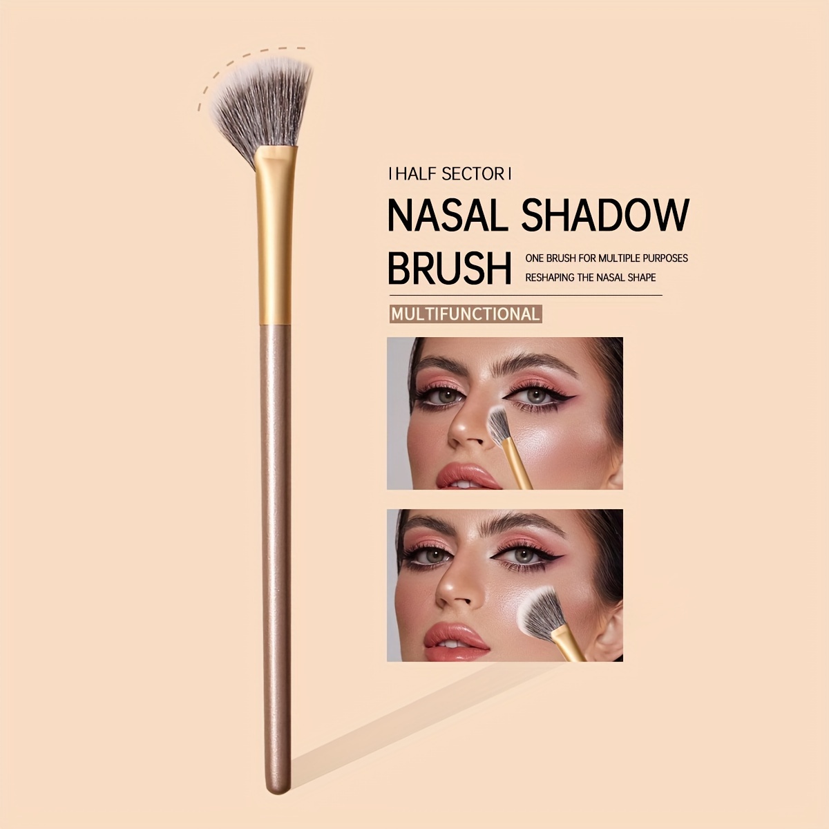 Half Fan Shaped Nose Shadow Brush Slightly Angled Makeup - Temu United ...