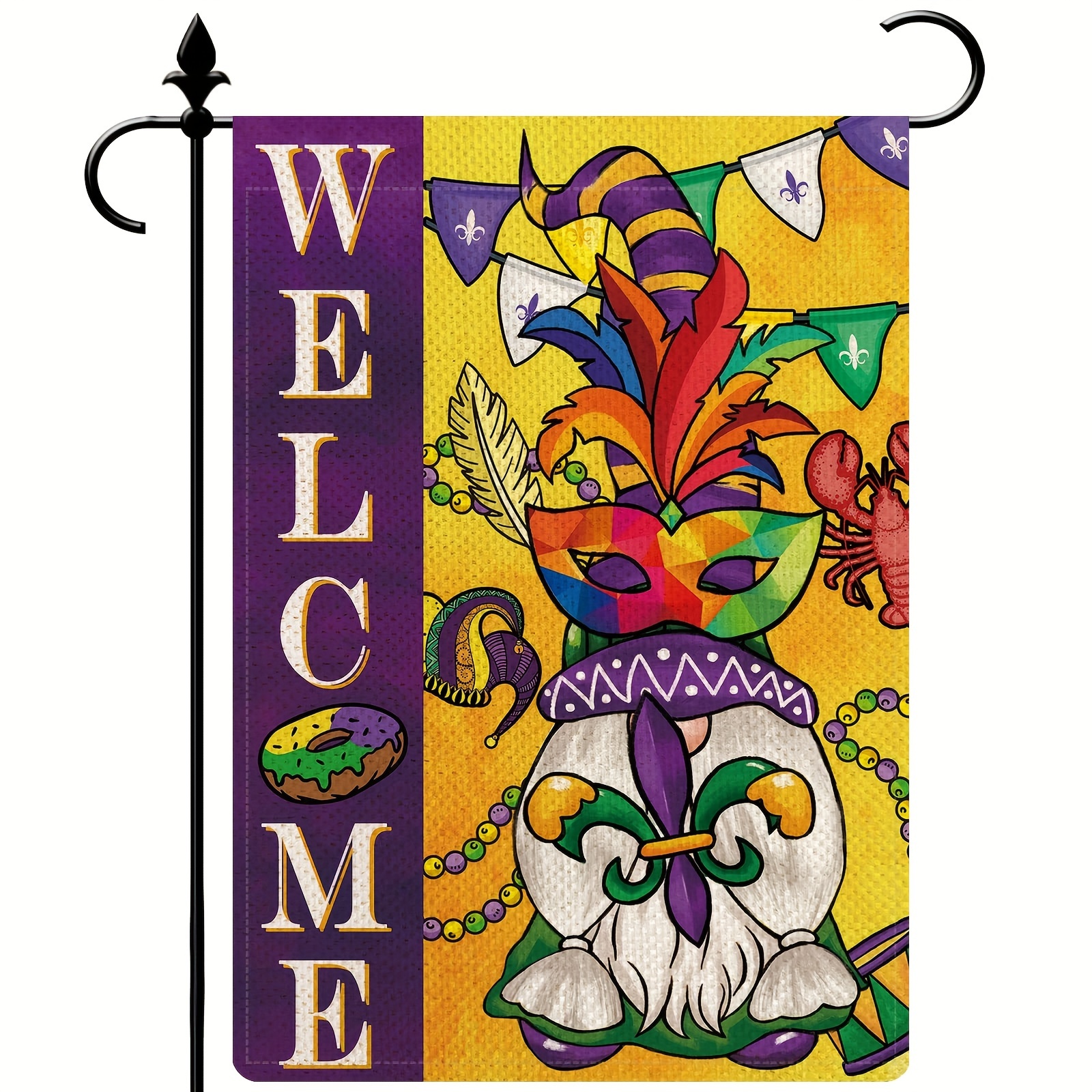 Happy Mardi Gras Garden Flag Double Sided Burlap Gnomes - Temu New Zealand