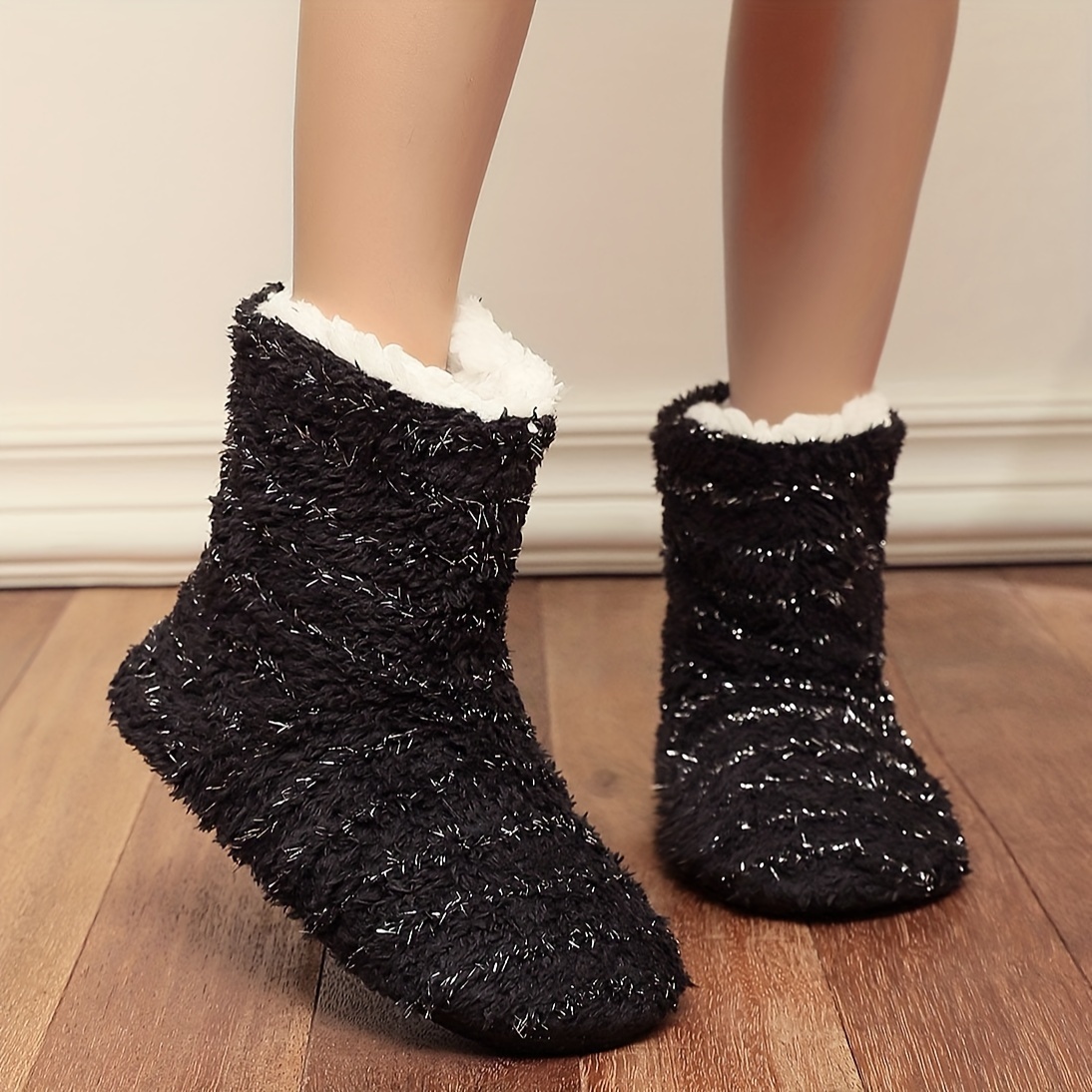 Winter Plush Lined Slipper Boots Cozy Warm Soft Sole Slip - Temu United ...