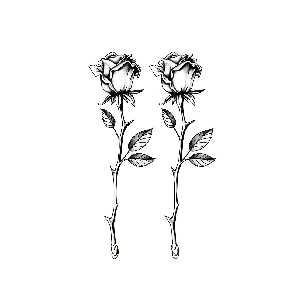 Rose Stem Drawing Tattoo