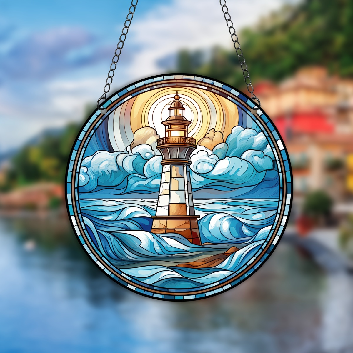 lighthouse window hanging metal chain skycatcher wall window - Temu Canada