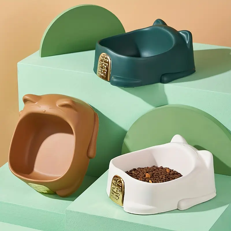 プラスチック製の猫型ペットボウル 猫用フードボウル 水ボウル 猫犬用給餌・給水ベース ペット用給餌用品 Temu Japan