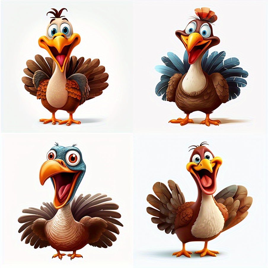 1 Cartoon Turkey Car Stickers Scratch Blocking Stickers - Temu Ireland