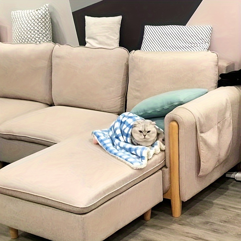 Cat Blanket Winter Warm Dog Crate Mat Plaid Pet Sleeping - Temu Australia