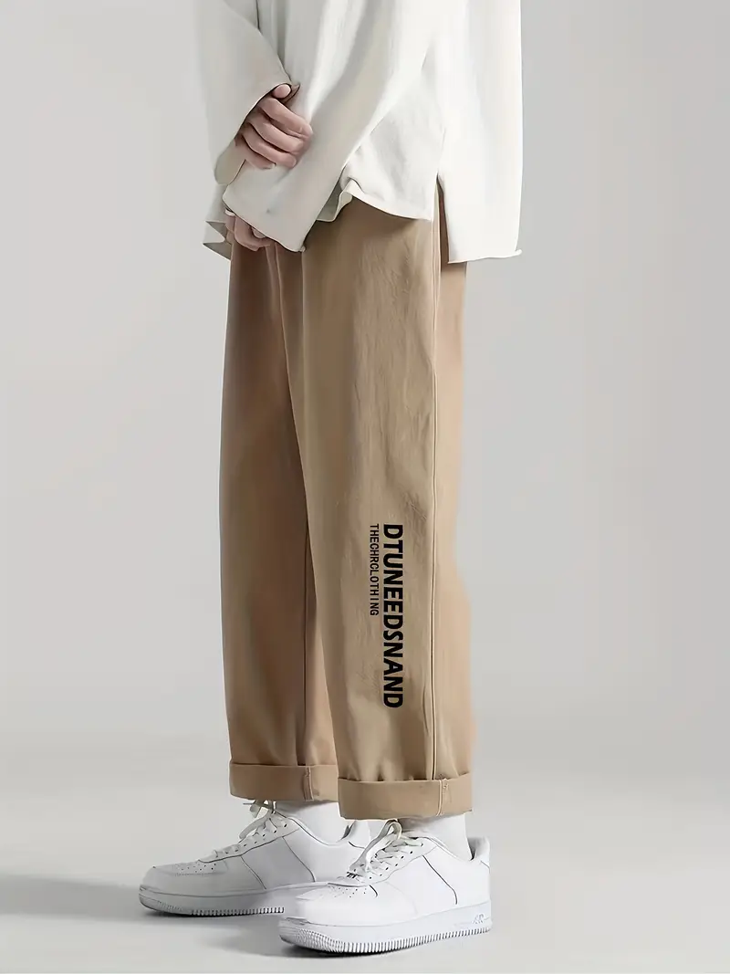 Mens Stylish Vintage Style Loose Solid Cargo Pants Pockets Temu Canada