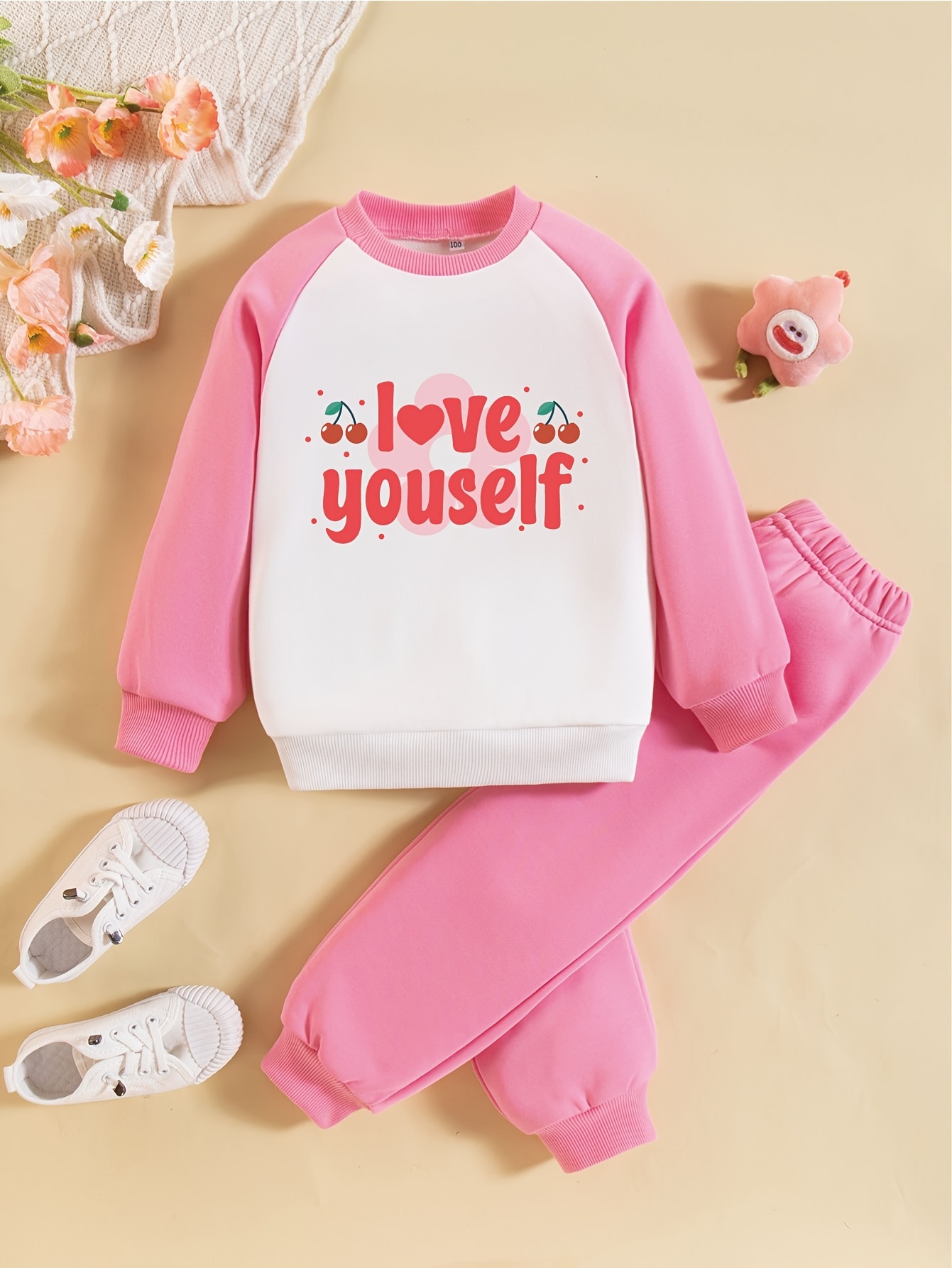 Conjunto De 2 Piezas Para Niñas Pequeñas Jersey Sudadera Con - Temu Mexico