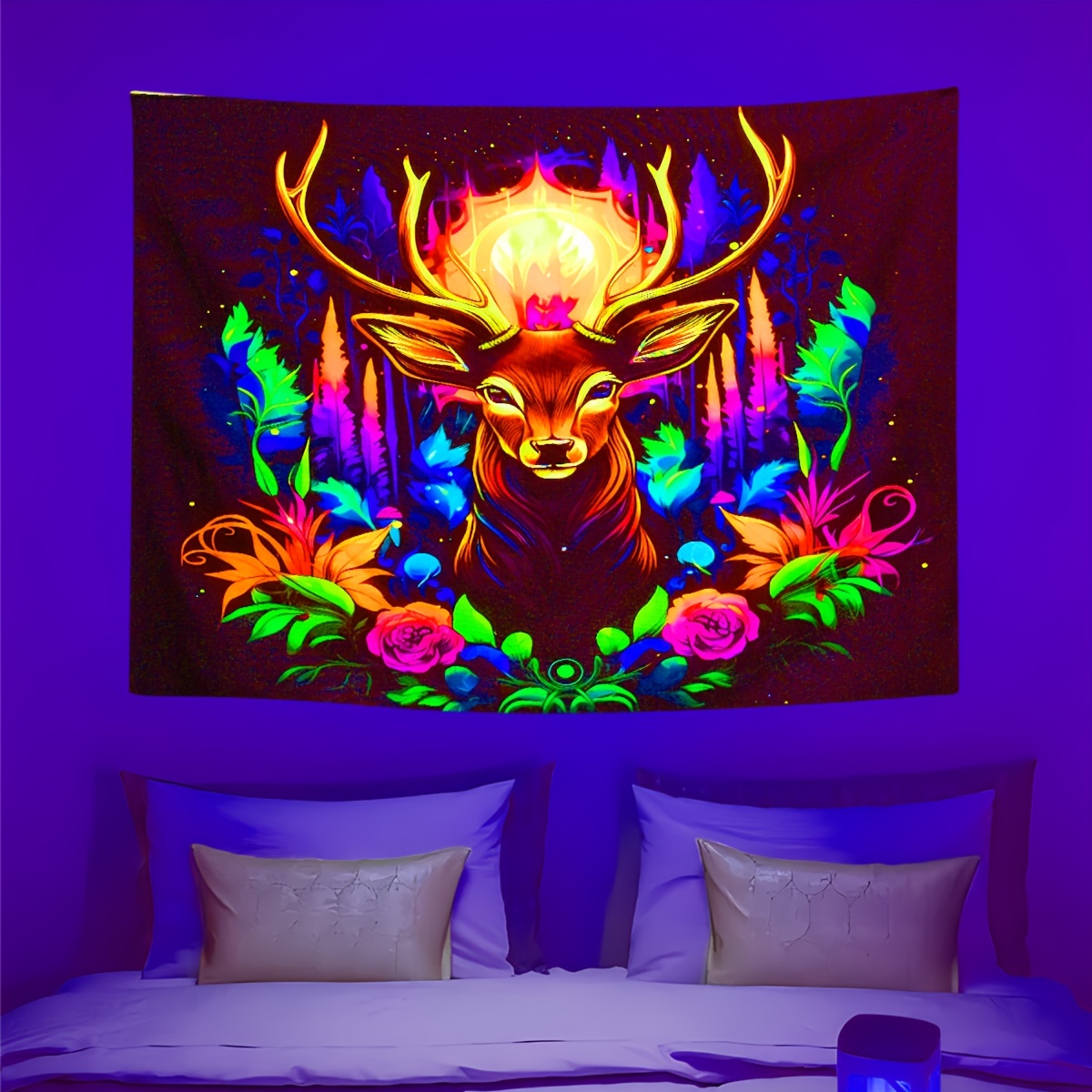 colorful deer tapestry abstract geometric polyester - Temu Canada