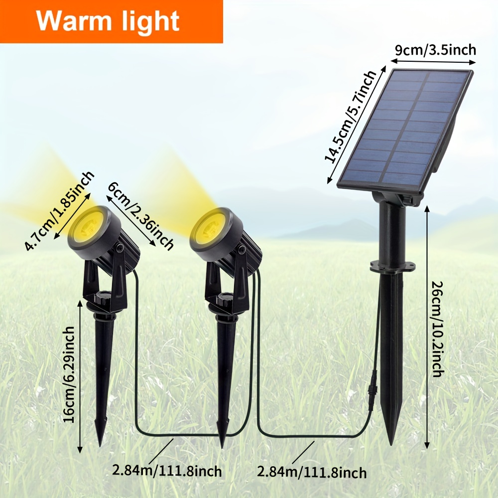 Solar Spot Lights Ip65 Waterproof Solar Landscape Spotlight - Temu Canada