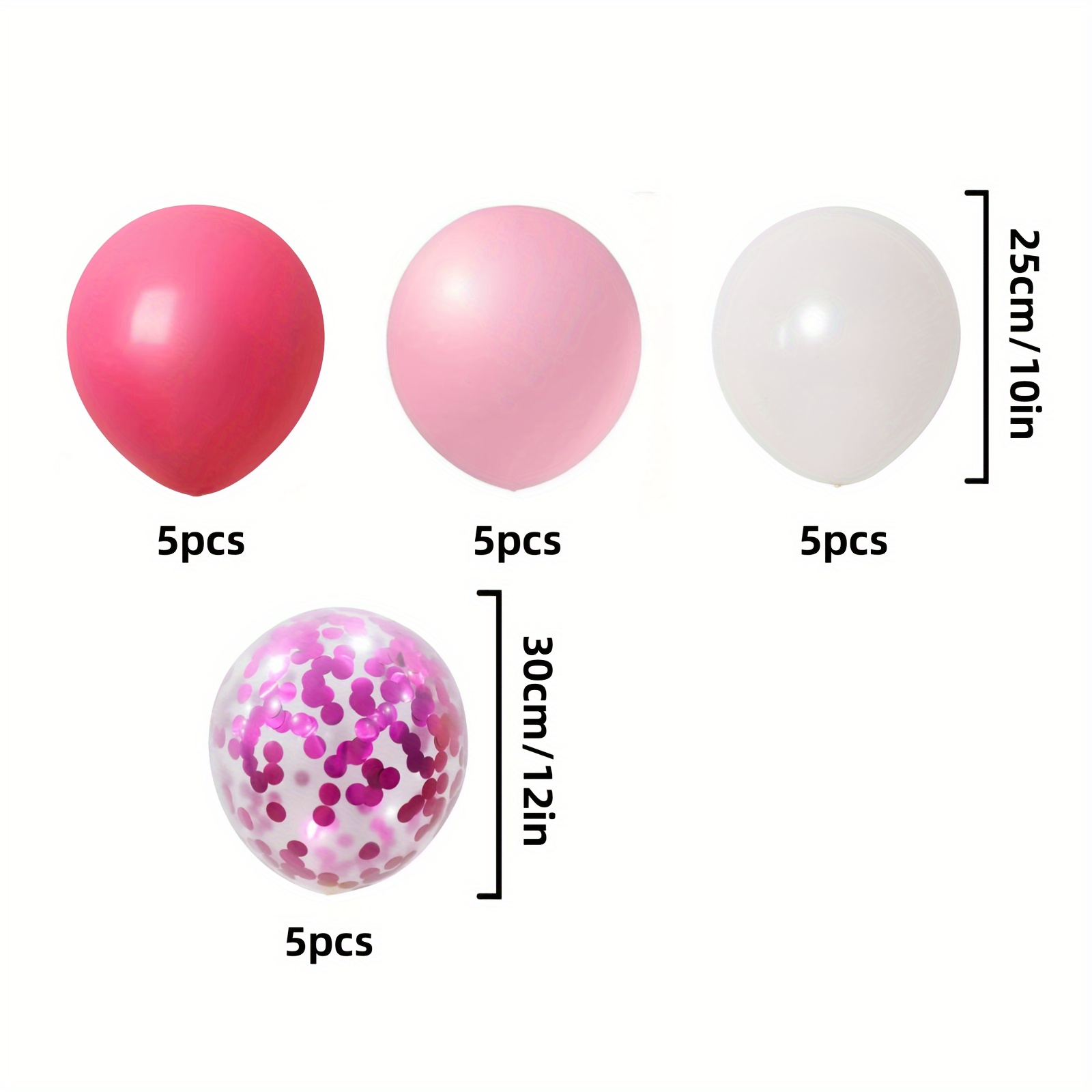 Rose Red White Sequin Balloon Set Perfect Birthday Wedding - Temu Ireland