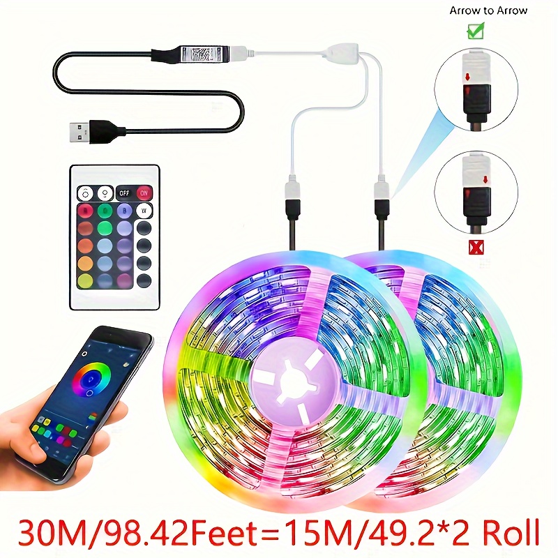 Led Lights Bedroom Color Changing Led Strip Lights 24 Key - Temu United ...