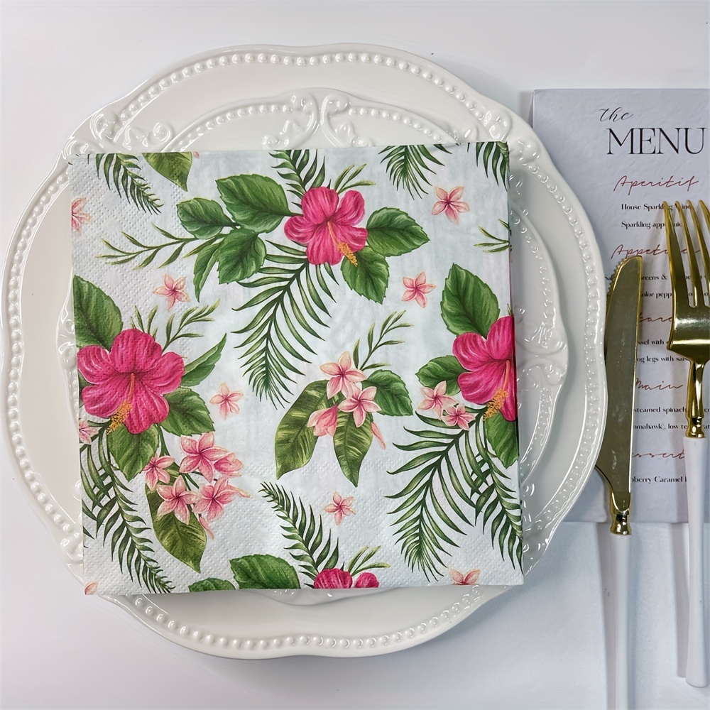 Disposable Holding Flowers Green Leaves Napkins Wedding - Temu Canada