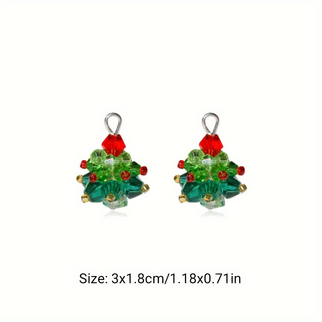 Green Christmas Tree Beaded Christmas Handcraft Ear Jewelry - Temu ...
