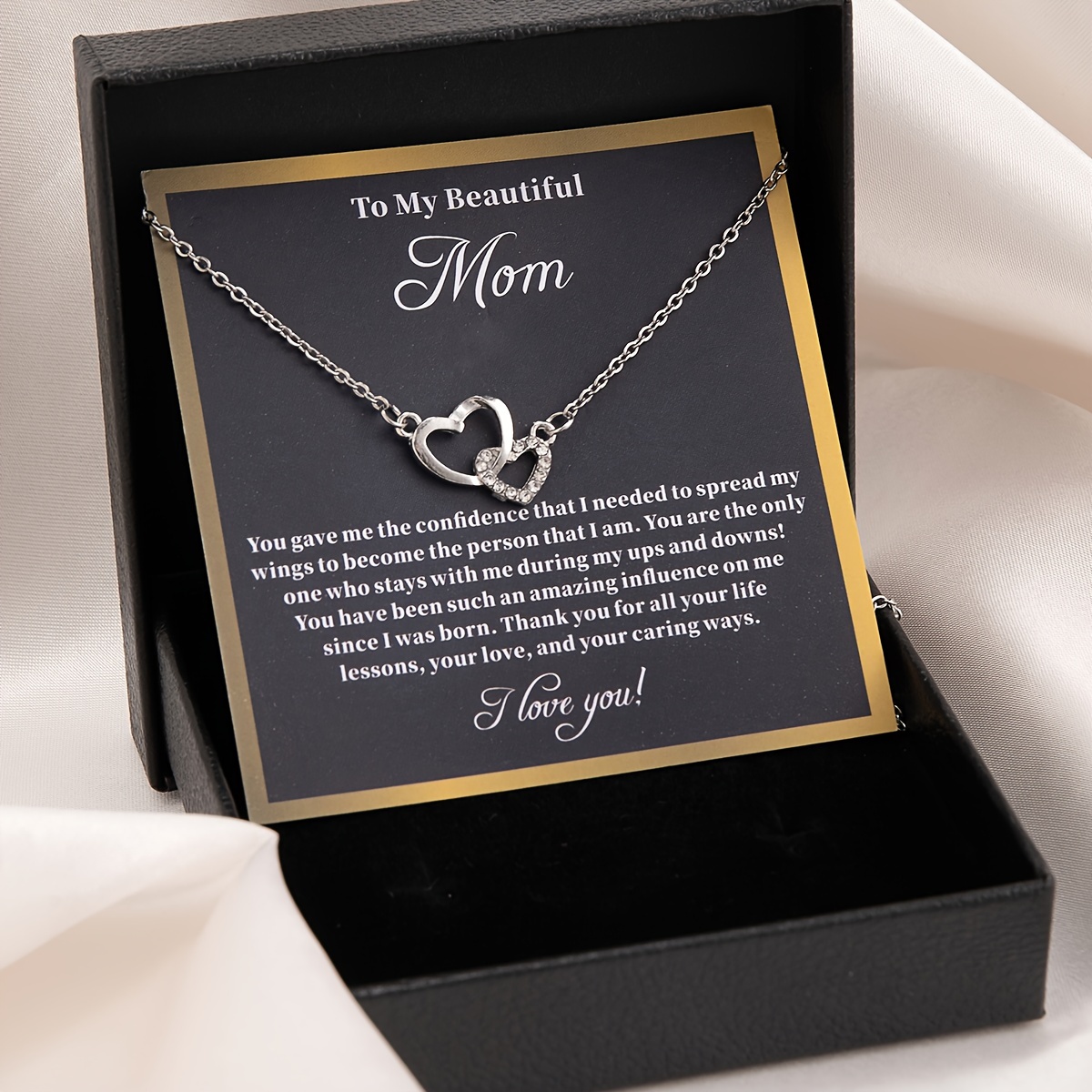 Elegant Hollow Heart Cross Pendant Necklace + Blessing Card - Temu ...