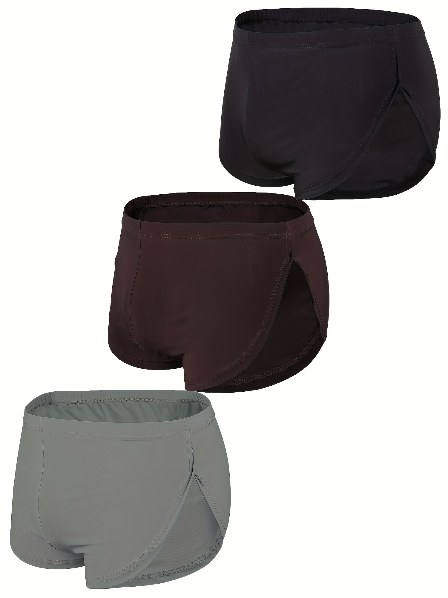 Men's Ice Silk Cool Boxer Briefs High Split Breathable Comfy - Temu Canada