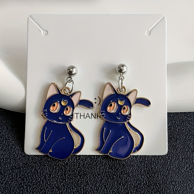 Cartoon Cute Cat Dangle Earrings Holiday Party Gift - Temu Ireland