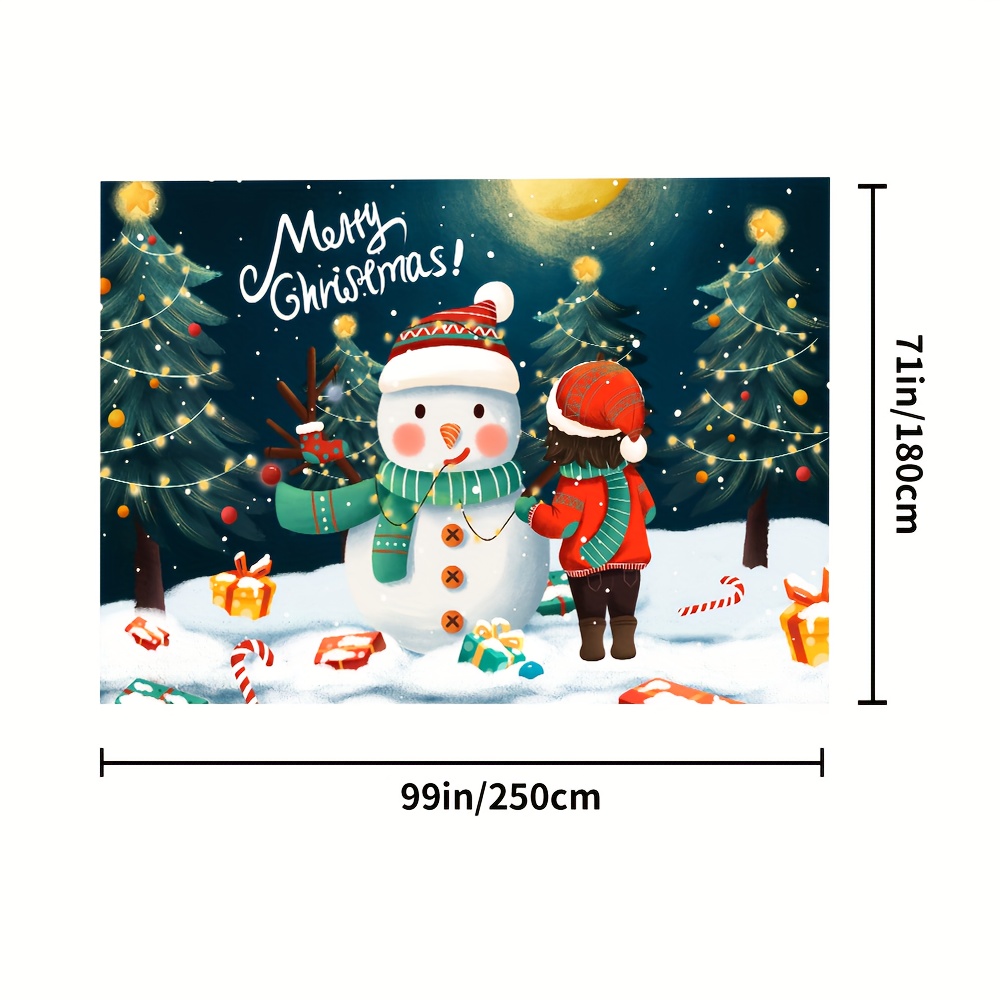 Cute Kid Making A Snowman Merry Christmas Carpet Machine - Temu United ...