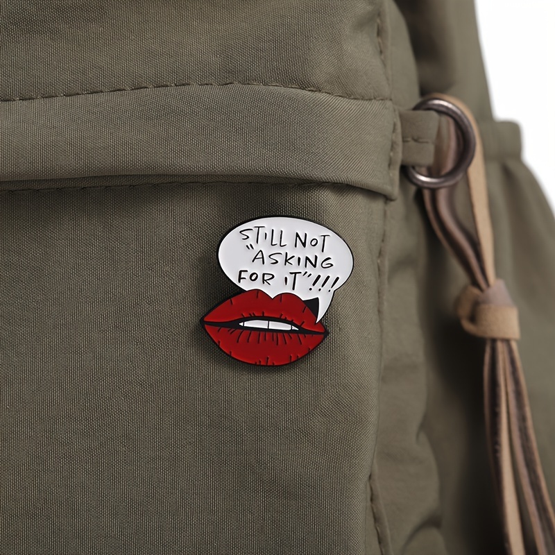 Red Lip Letter Pin Men Interesting Jewelry - Temu