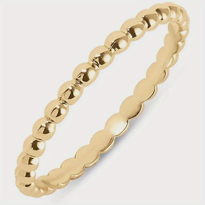 Dainty Narrow Ring Plated Micro Classic Ball Shape Design - Temu Australia