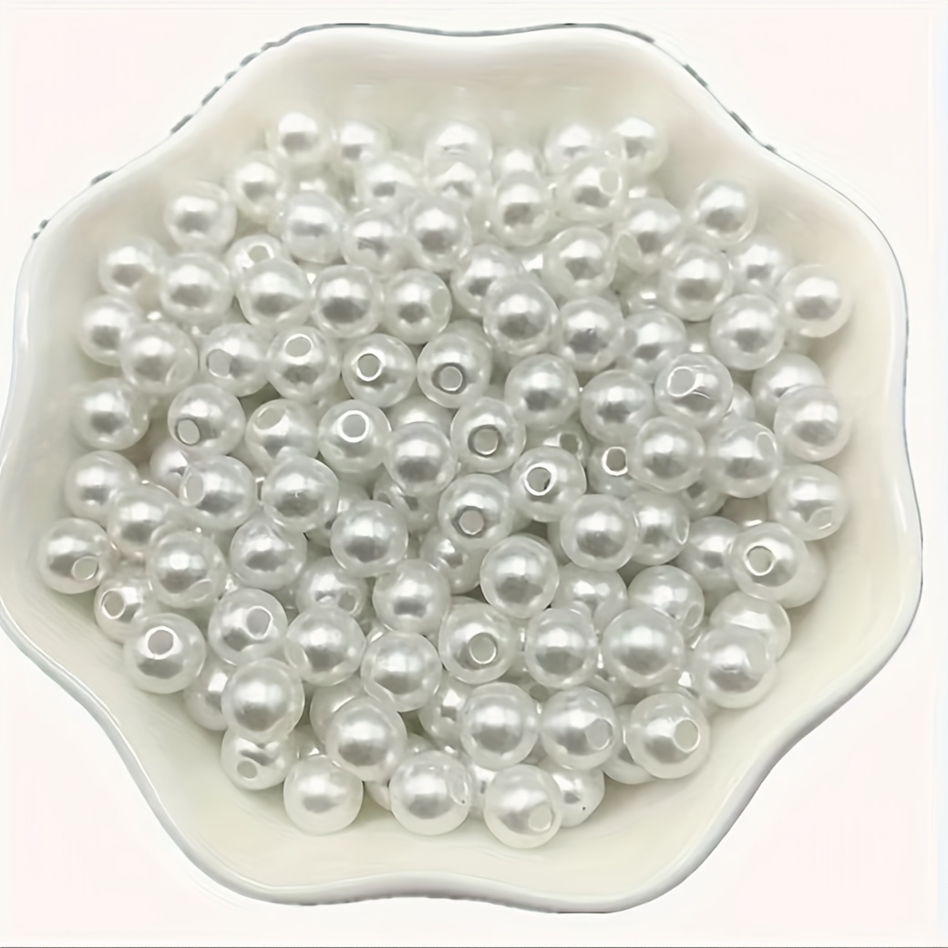 Colored Imitation Pearl Abs Plastic hole Round Spacer Beads - Temu ...