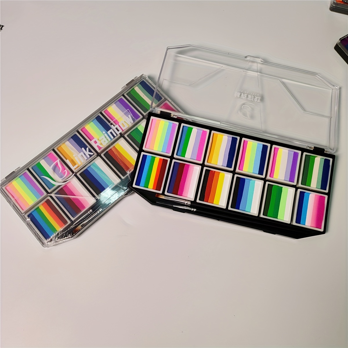 60 Color Face Body Color Painting Palette Rainbow Color Multicolor Uv ...