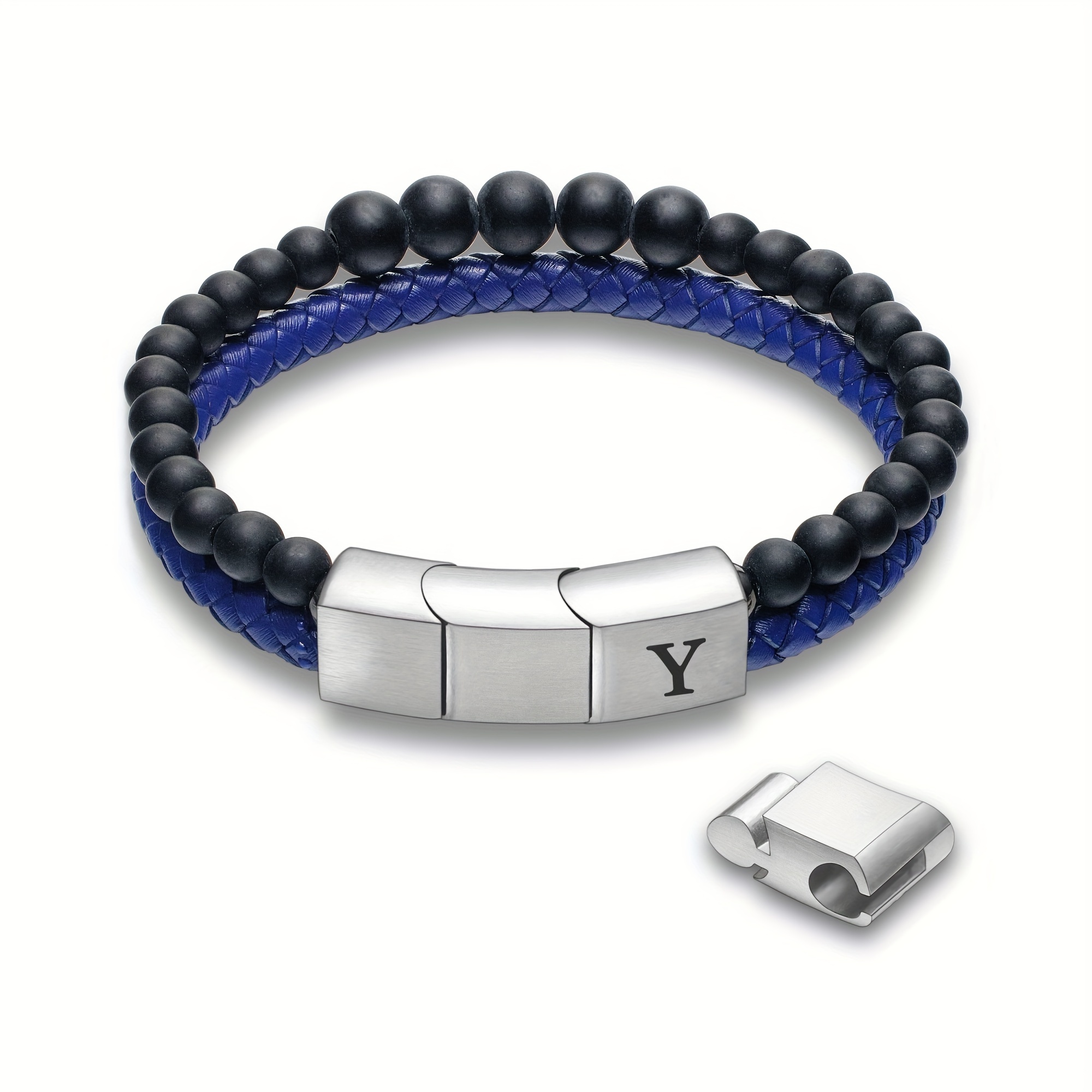 Layered Leather Beaded Bracelets Men Natural Tiger Eye Decor - Temu ...