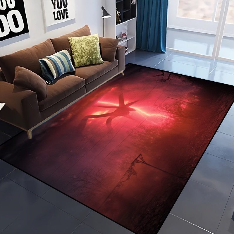 Horrible Monster Pattern Rug Cool Red Lightning Motif Floor - Temu New ...
