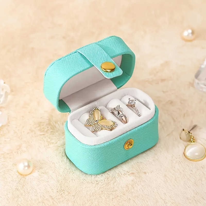 Pu Leather Small Jewelry Box Travel Portable Jewelry Case - Temu United ...