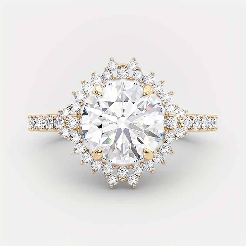 2 Carat D color Vvs1 4 Prong Moissanite Women's Ring 925 - Temu United ...