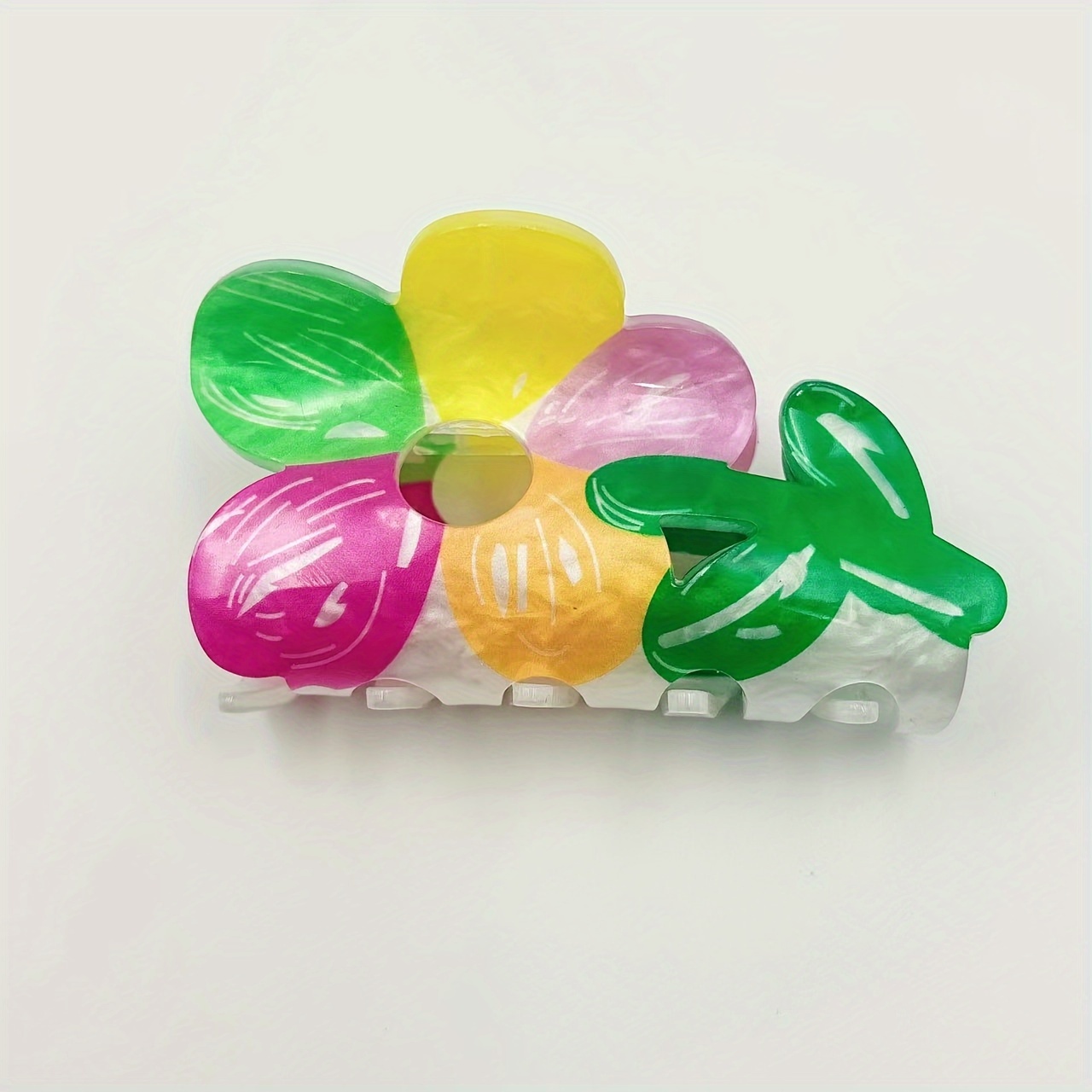 Double Sided Flower Printed Hair Claw Clips Nonslip Hair - Temu Austria