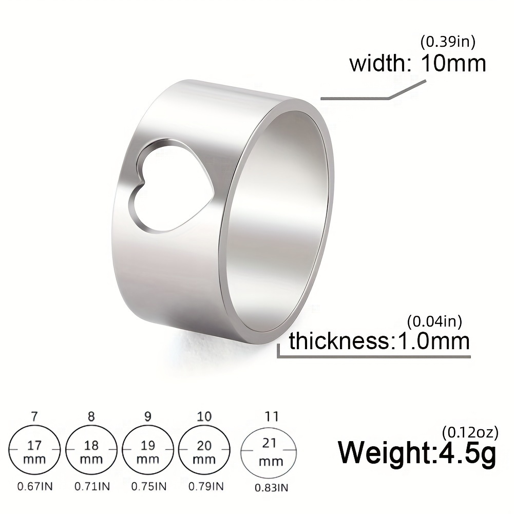 Hollow Heart Ring Stainless Steel Creative Hollow Couple - Temu United ...