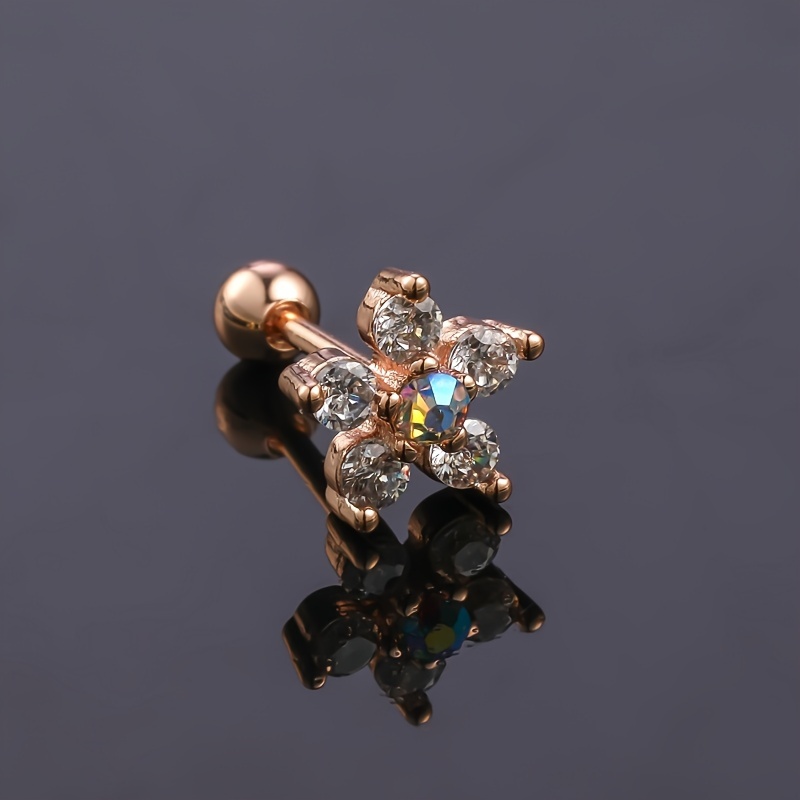 Fashion Simple Men's Flower Shaped Thread Ear Bone Studs - Temu United ...