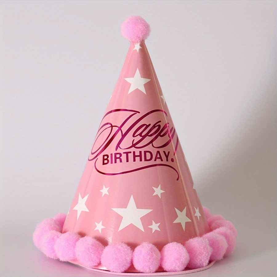 Happy Birthday Fur Ball Paper Hat Birthday Party Hat - Temu Canada