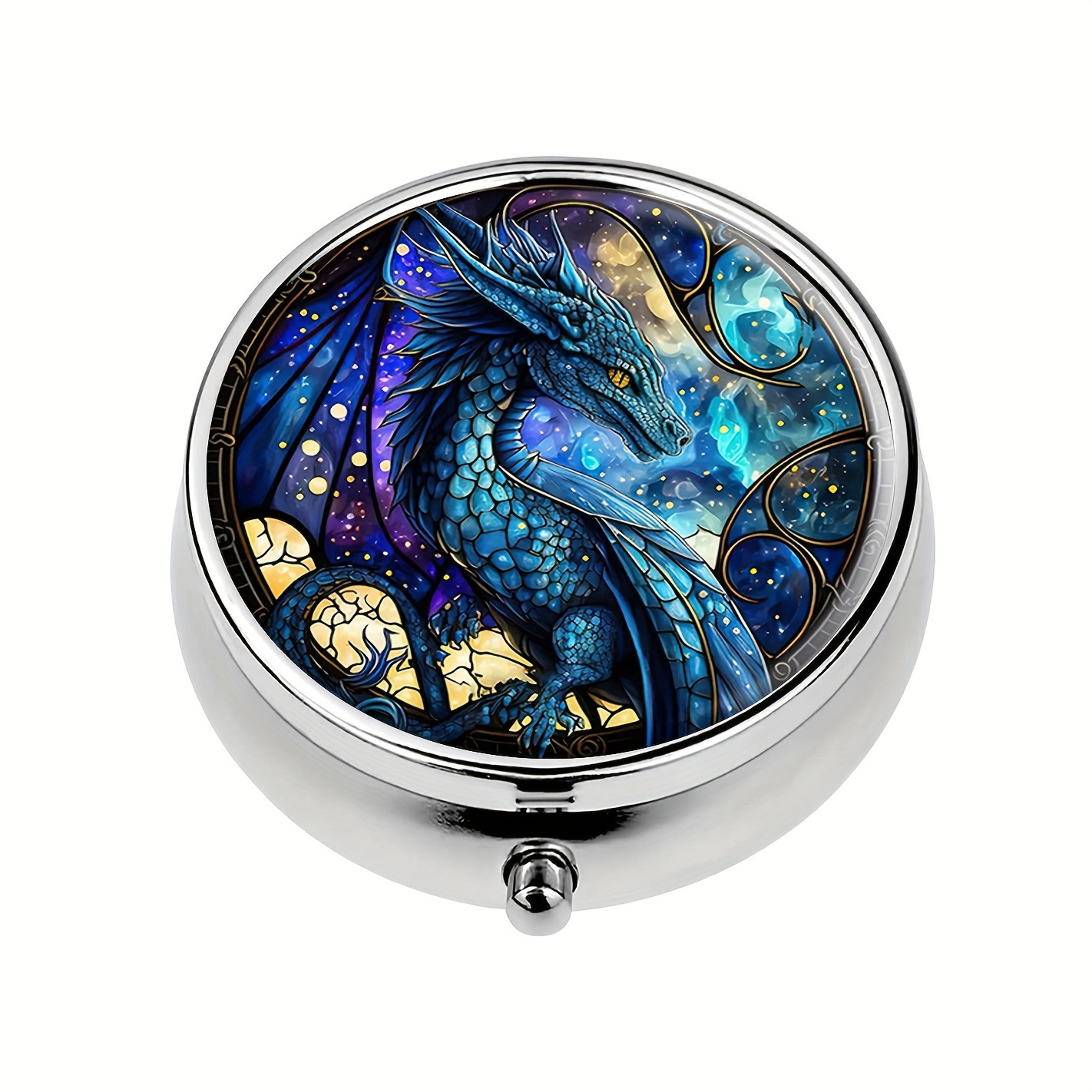 dragon round pill box 3 compartment mini - Temu Australia
