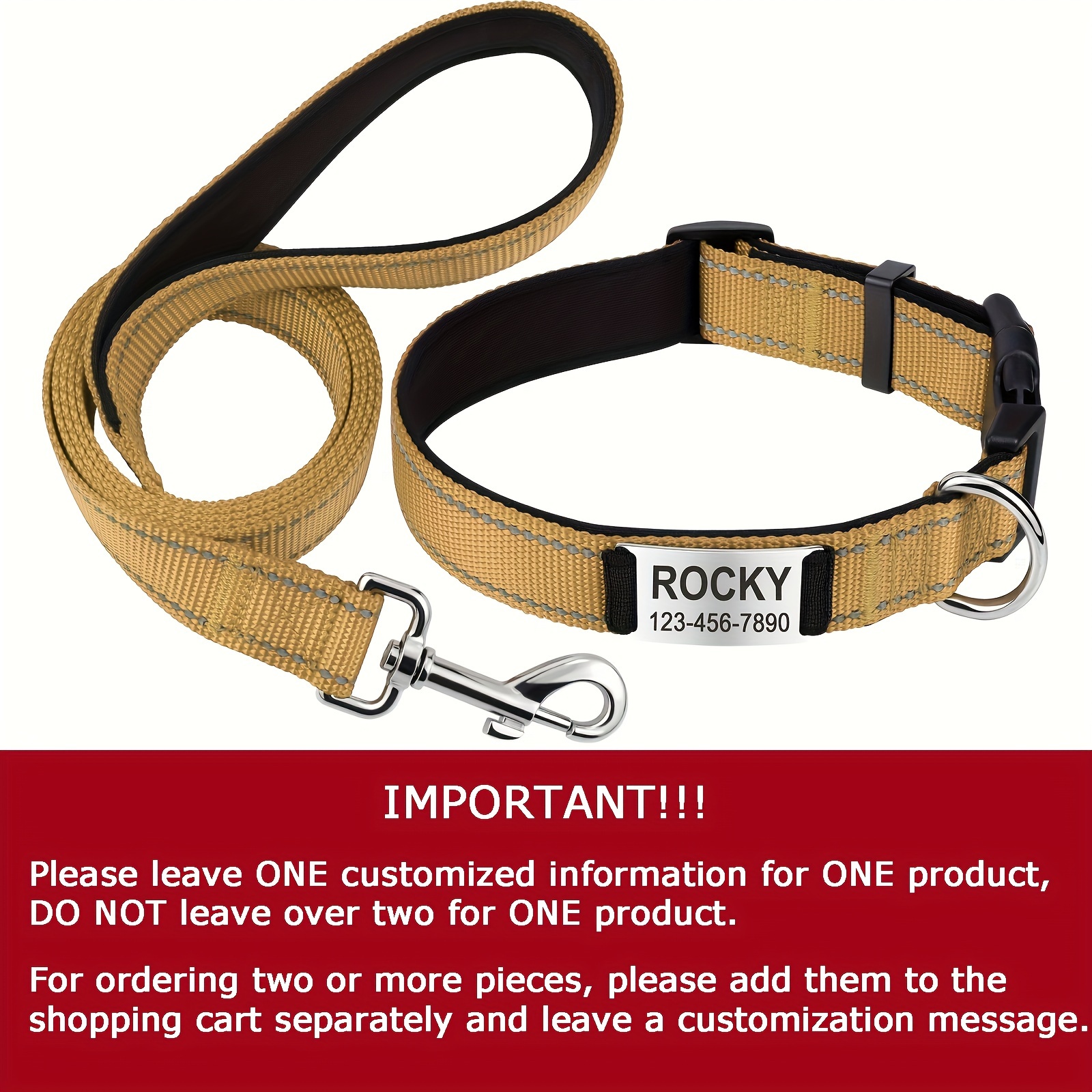 Reflective Dog Collar Leash Set Padded Soft Neoprene Heavy - Temu ...