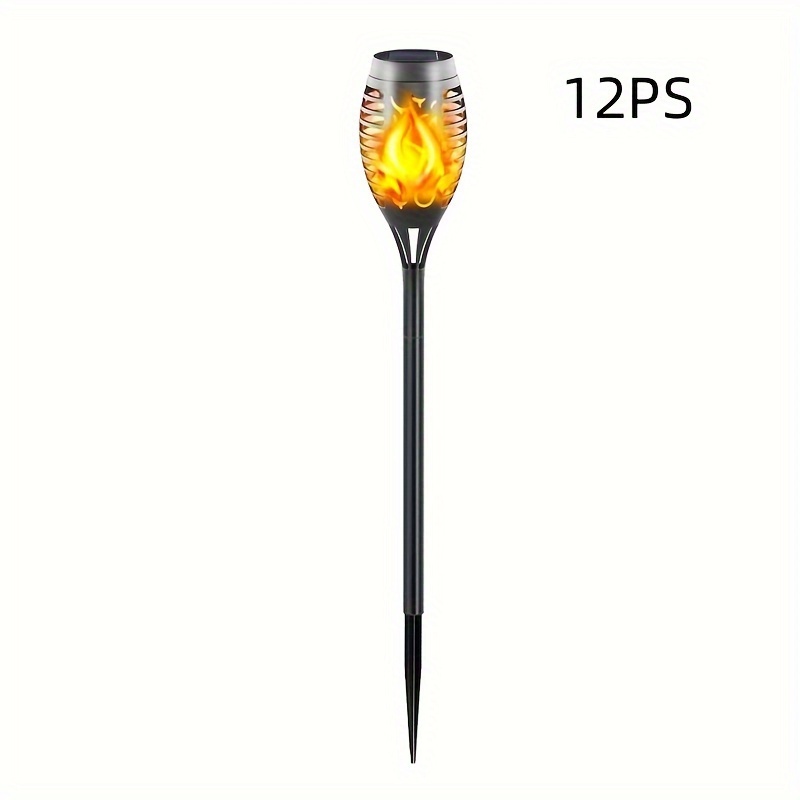 Solar Charging 12led Flame Lamp 33led Lawn Insert Outdoor - Temu United ...