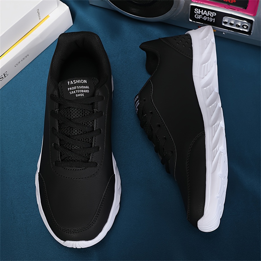 Men's Trendy Solid Sneakers Comfy Non Slip Casual Lace Up - Temu Canada