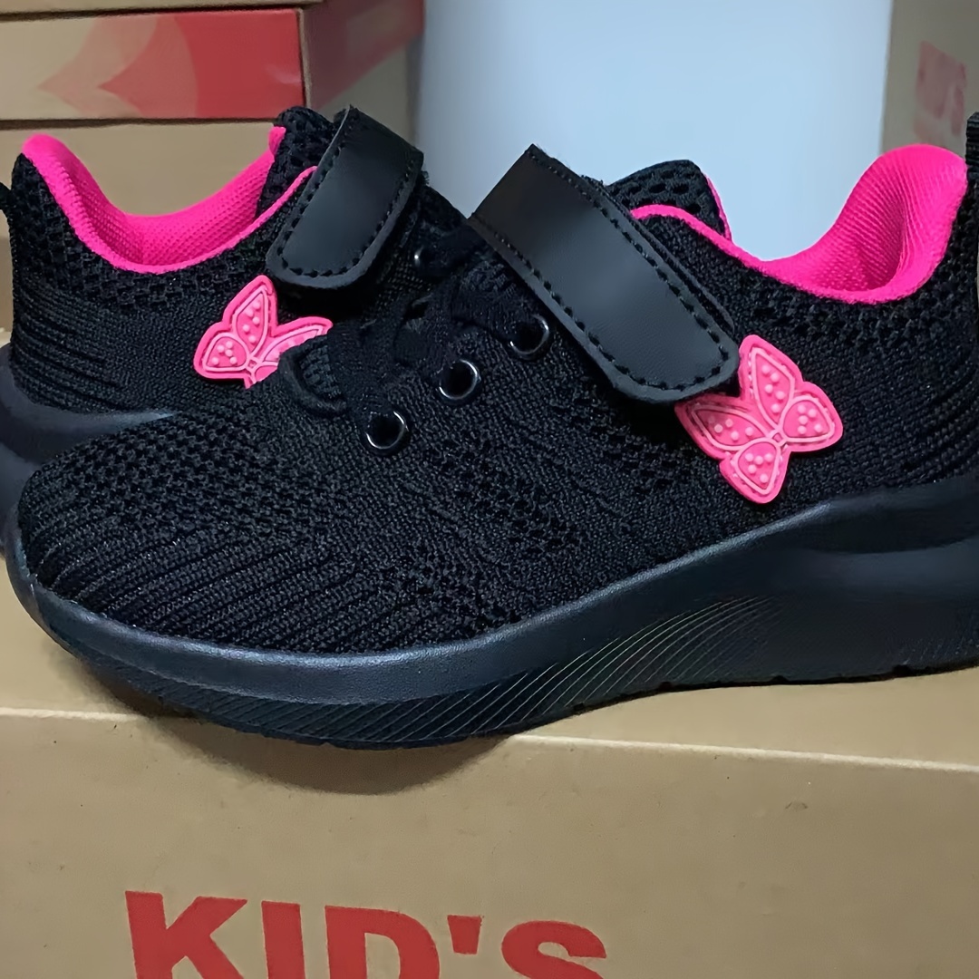 Girl's Knit Breathable Running Shoes Hook Loop Fastener - Temu Australia