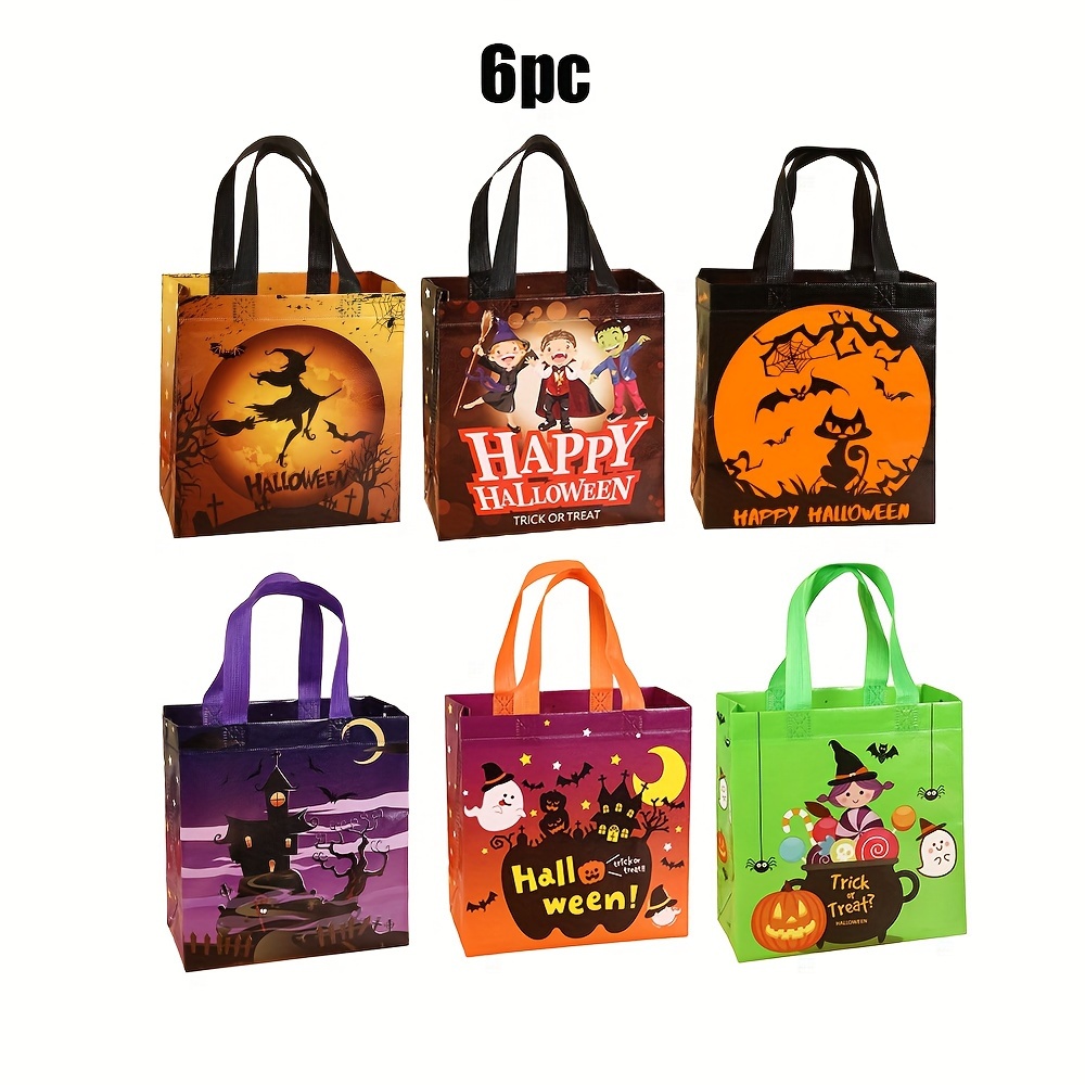 Non woven Halloween Tote Gift Bags 6 Patterns Design Trick - Temu Australia