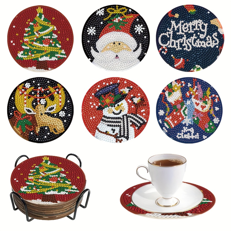Self designed Christmas Element Pattern Diy Diamond Coasters - Temu ...