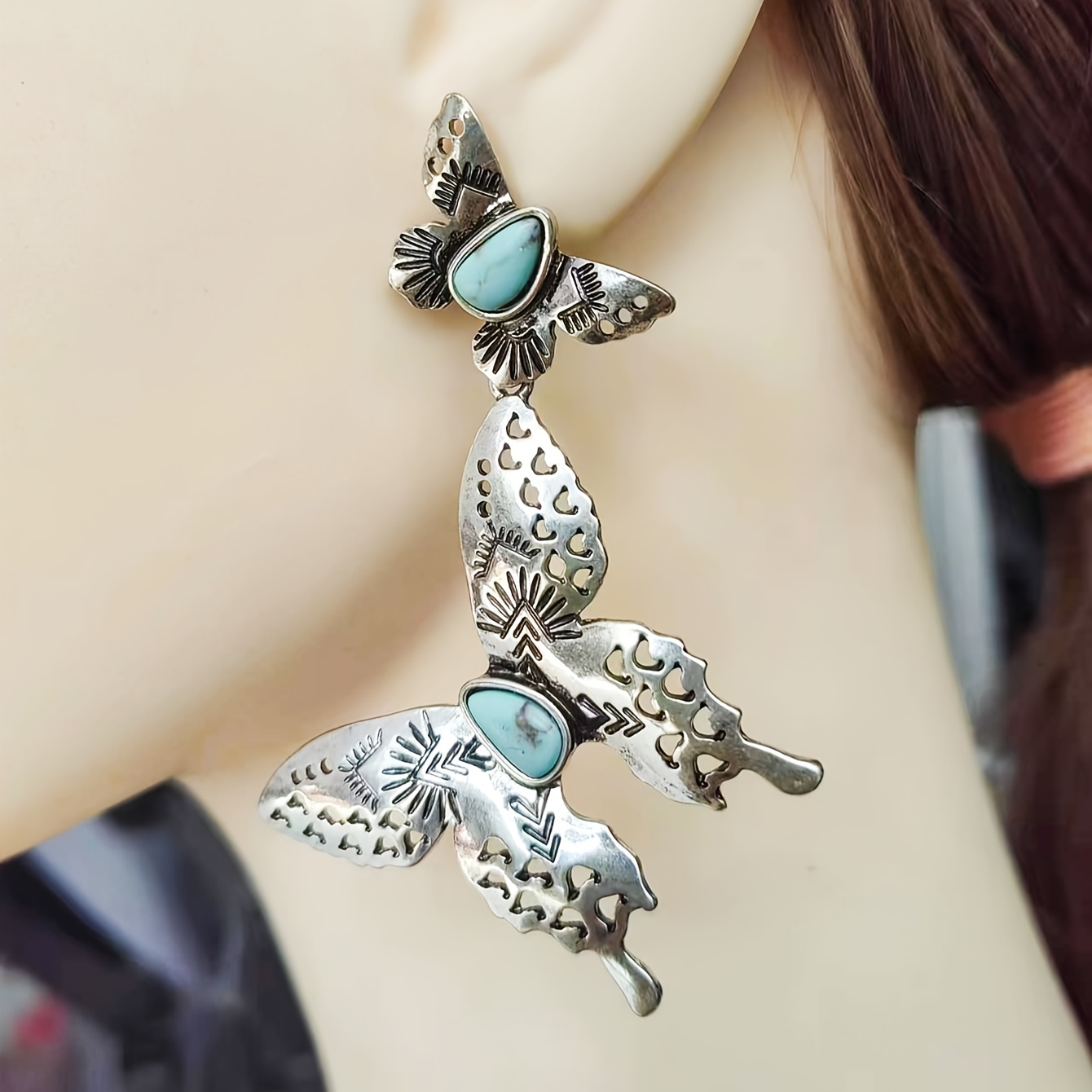 Hollow Butterfly Boho Dangle Earrings Alloy Earrings Elegant - Temu Canada